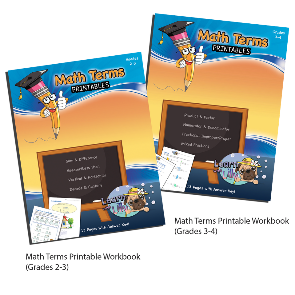 Math Terms [Printable Workbook Grades 2-3]